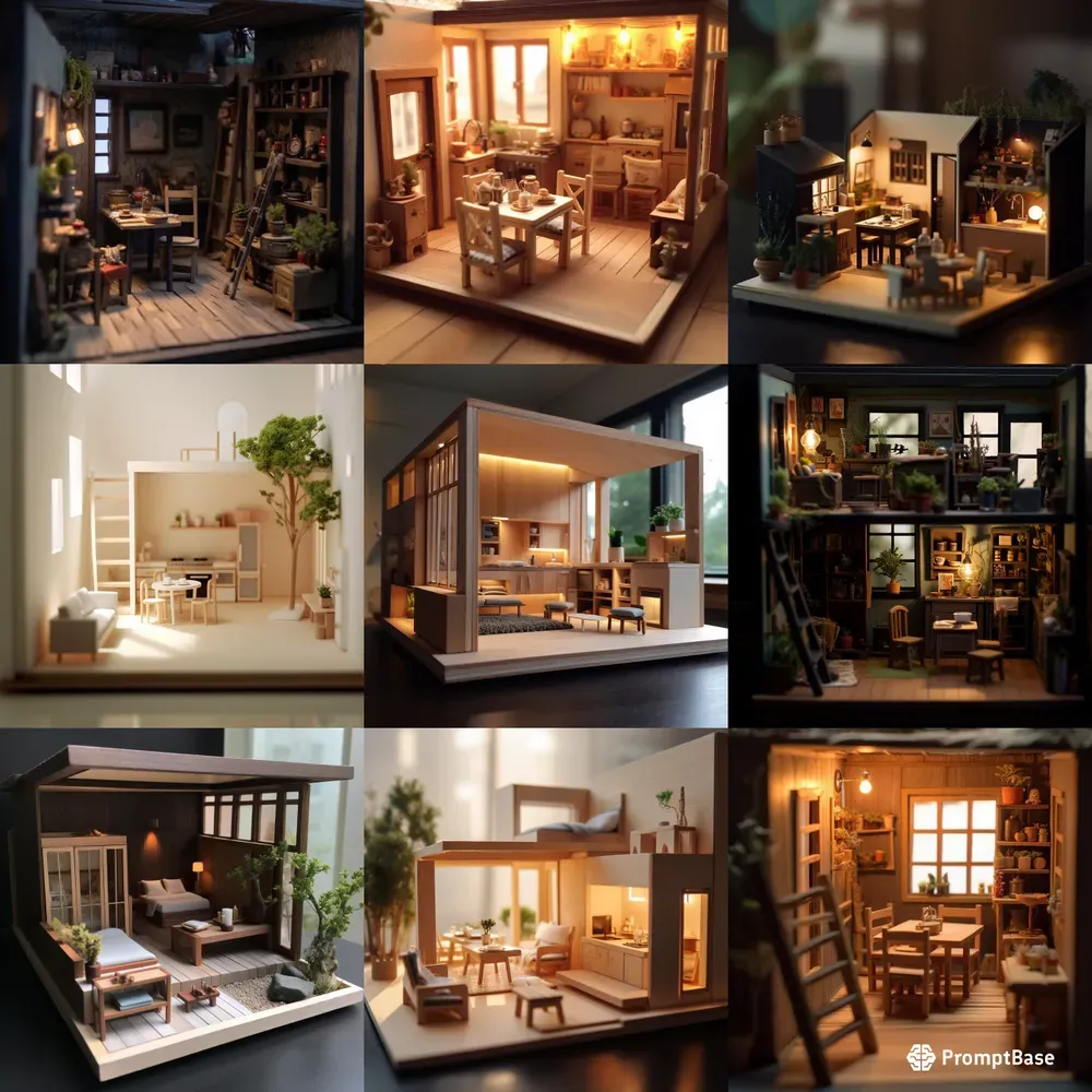 Miniature Interior Designs Midjourney Prompt | PromptBase