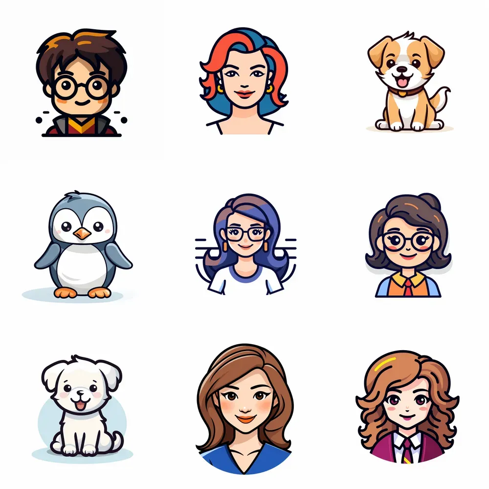 Modern Cute Avatar Designs Midjourney Prompt | PromptBase