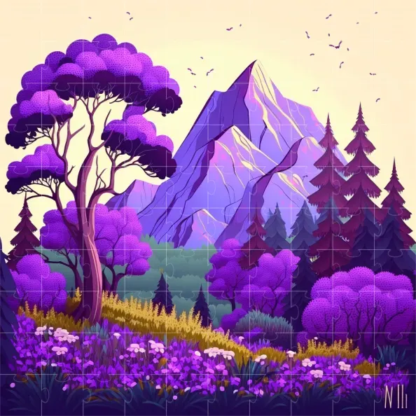 2D Landscape Hills In Yourown Color Tones Midjourney Prompt | PromptBase
