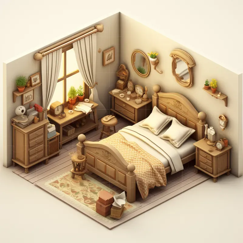 3D Isometric Cute Miniature Rooms Midjourney Prompt | PromptBase