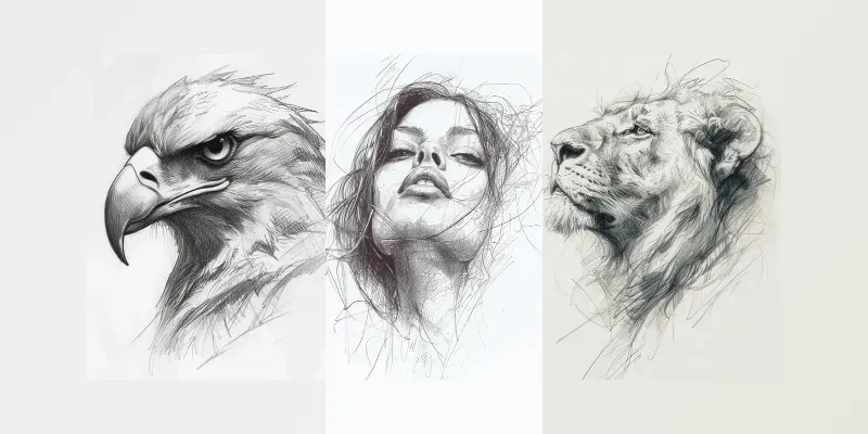 Untidy Rough Pencil Sketch Art Midjourney Prompt | PromptBase