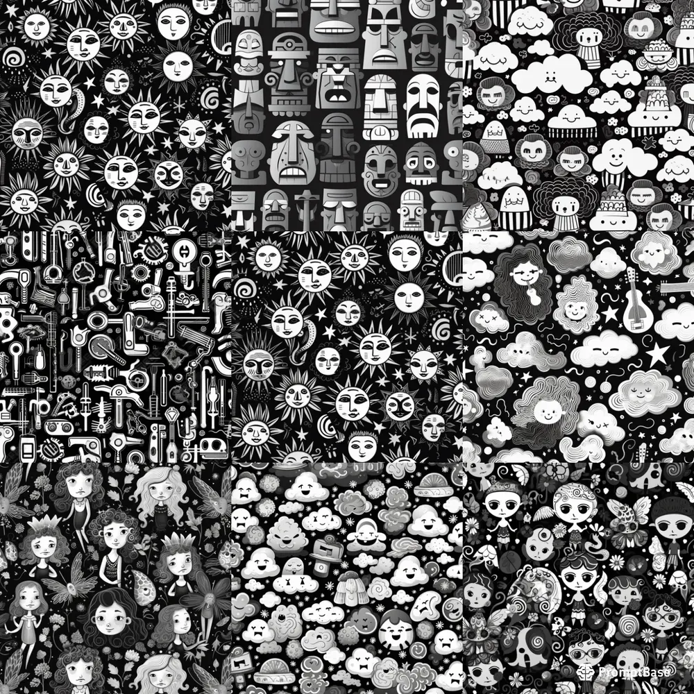 Exaggerated Facial Features Patterns Midjourney Prompt | PromptBase