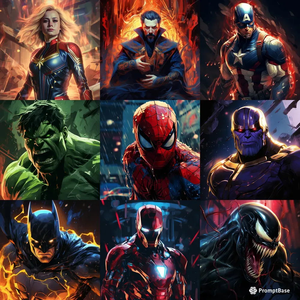 Pop Art Wallpapers Marvel Dc Characters Midjourney Prompt | PromptBase