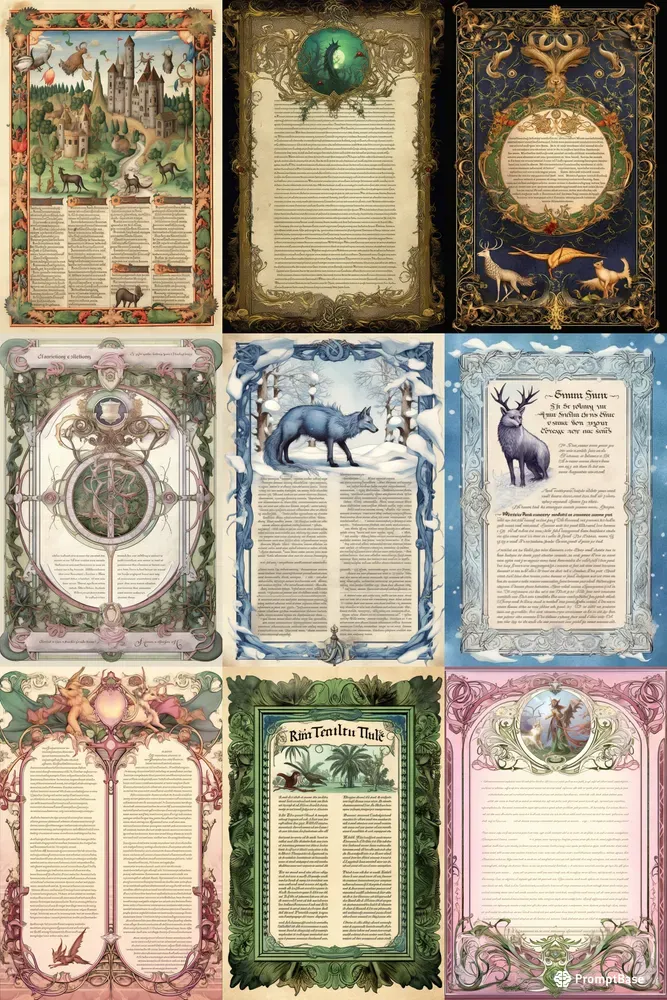 Fantasy Manuscript Pages Midjourney Prompt | PromptBase