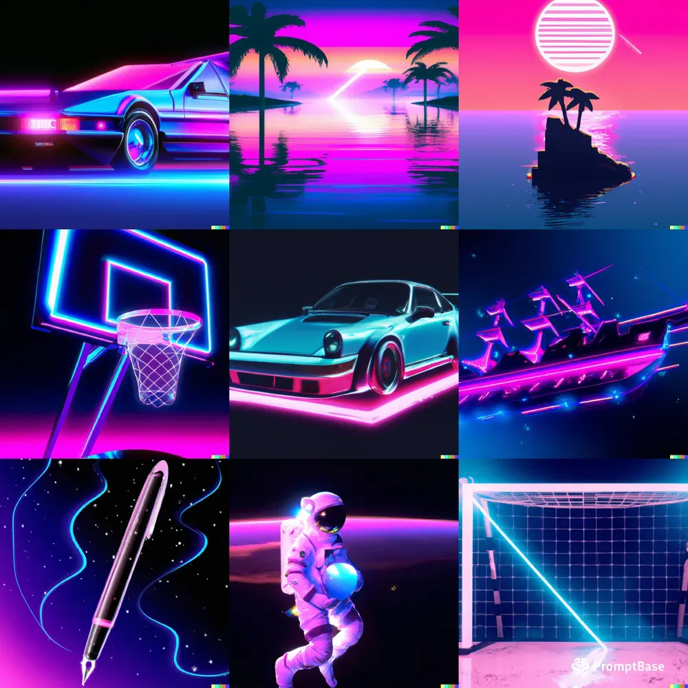 Abstract Synthwave Images DALL·E Prompt | PromptBase