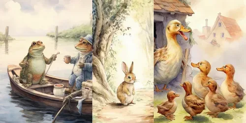 Beatrix Potter Watercolor Illustrations Midjourney Prompt | PromptBase