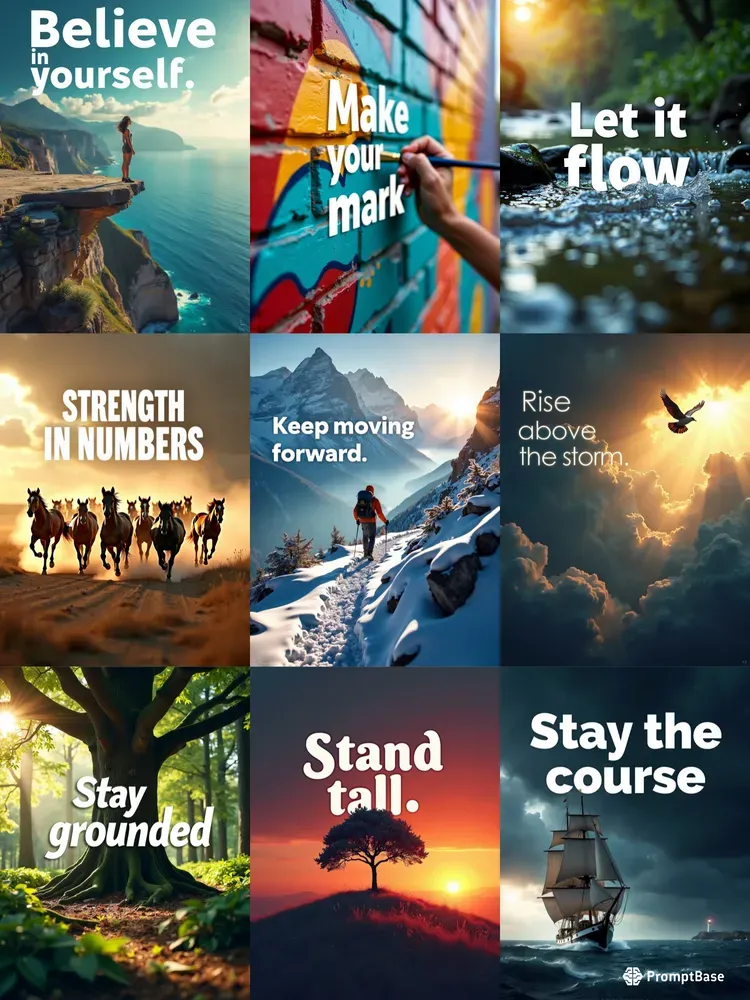 Motivational Graphic Art FLUX Prompt | PromptBase