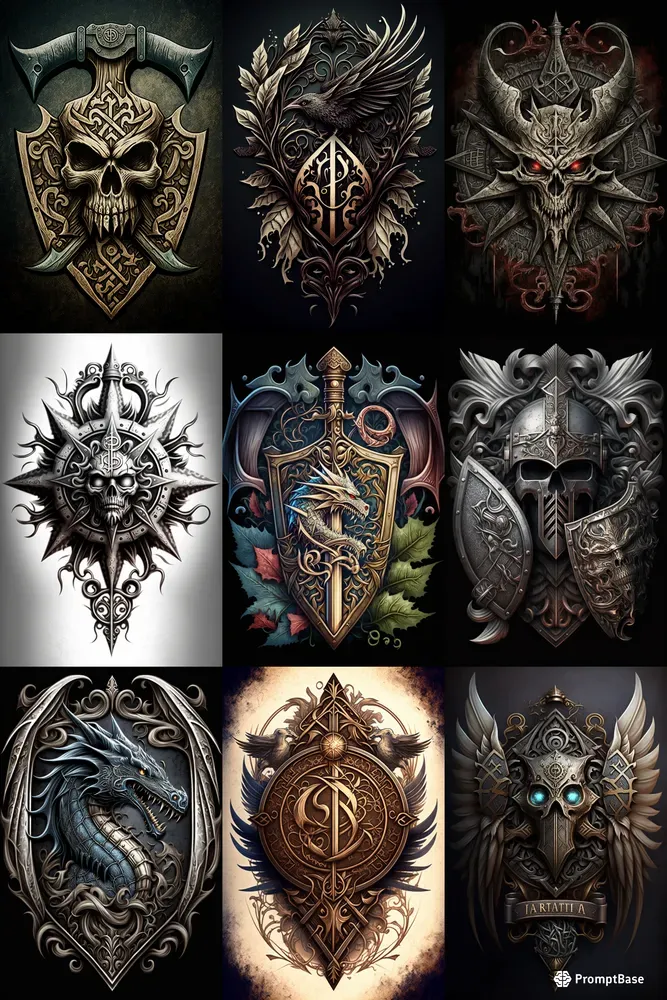 Pro Detailed Fantasy Guild Symbols Midjourney Prompt | PromptBase