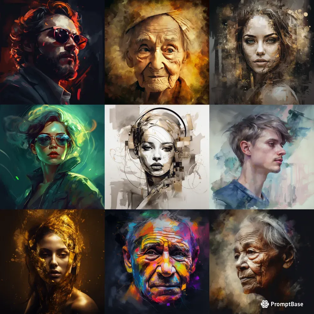 Human Portraits In Different Style Midjourney Prompt | PromptBase