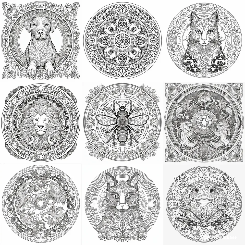 Intricate Coloring Pages For Adults Midjourney Prompt | PromptBase