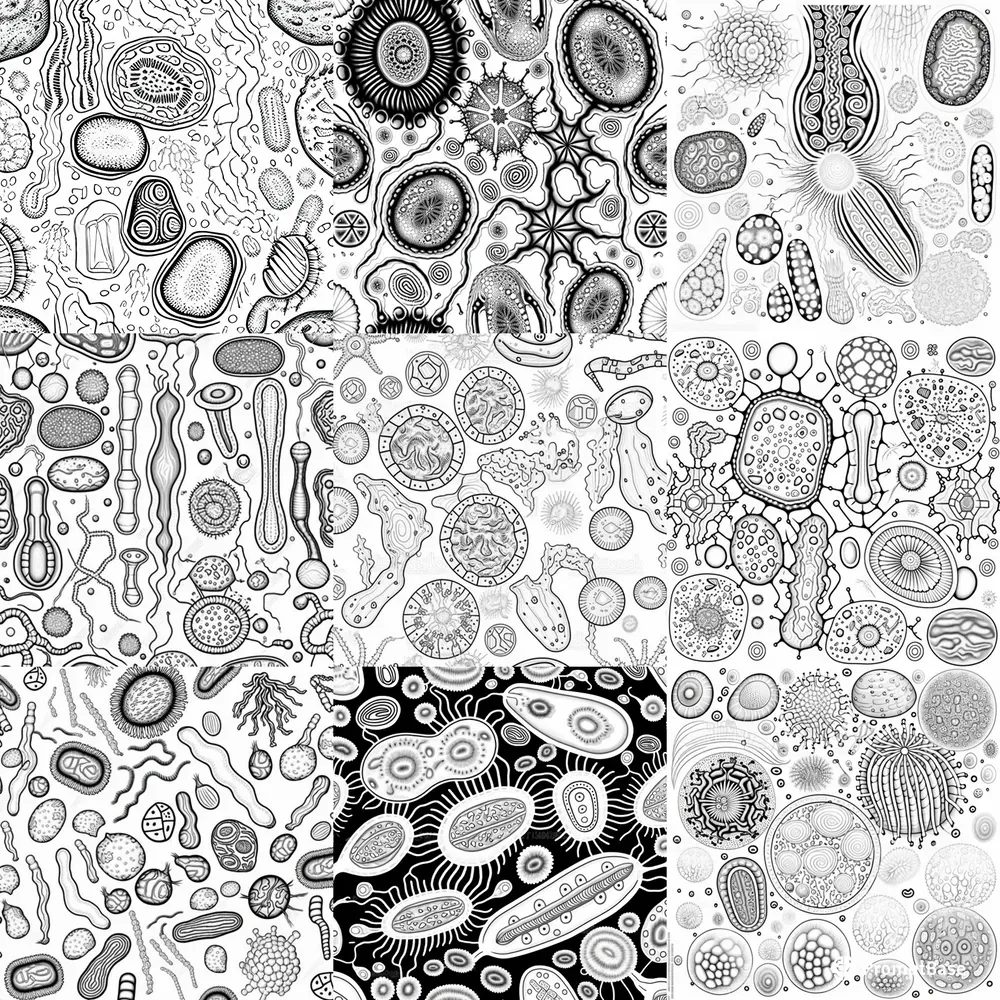 Under The Microscope Coloring Book Pages Midjourney Prompt | PromptBase