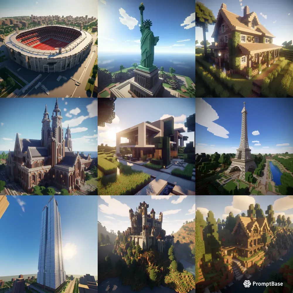 Minecraft Constructions Midjourney Prompt | PromptBase