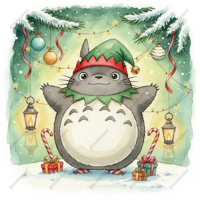 Watercolor Christmas Crossover Designs Gemini Image Prompt | PromptBase