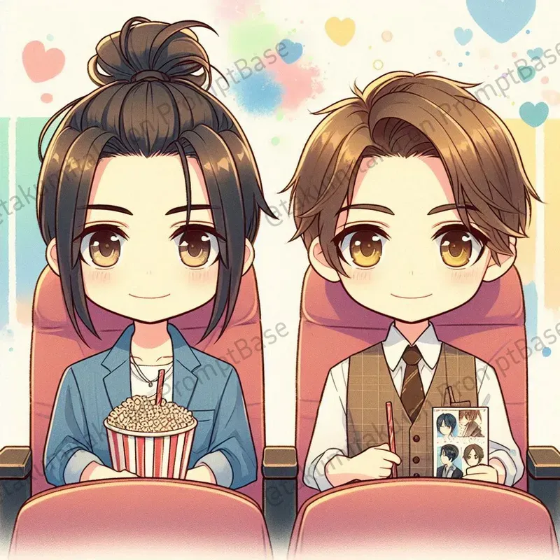 Cute Chibi Bl Couple Moments | Yaoi Art DALL·E Prompt | PromptBase