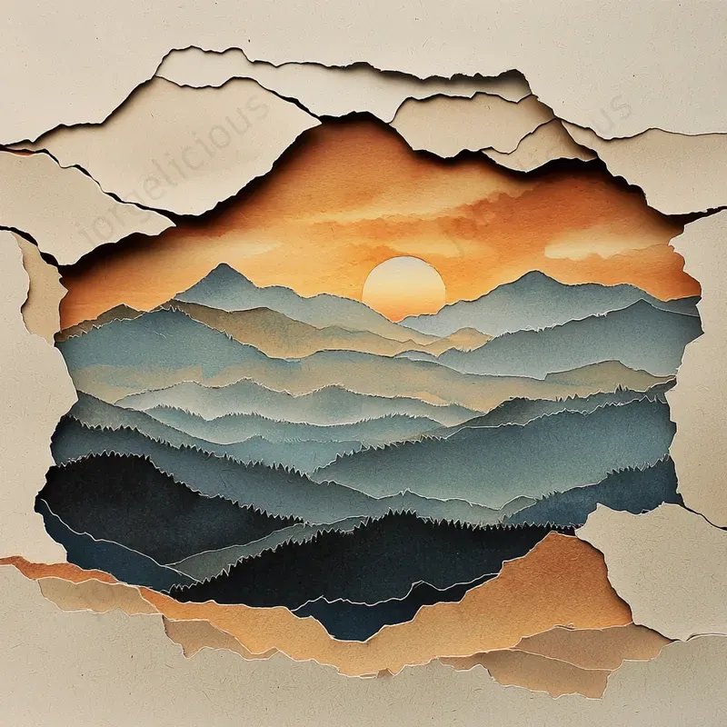 Handcrafted Paper Rip Designs Midjourney Prompt | PromptBase