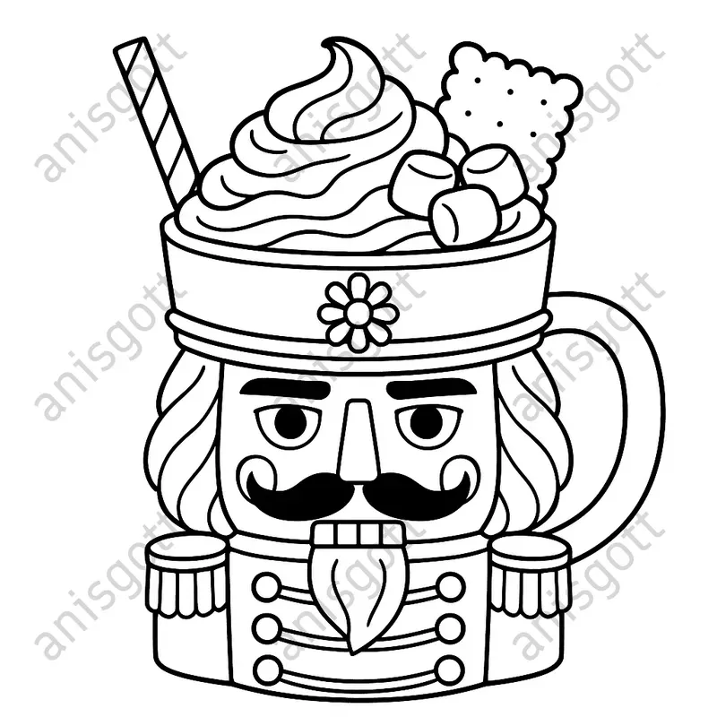 Christmas Mugs Coloring Pages For Kids ChatGPT Image Prompt | PromptBase