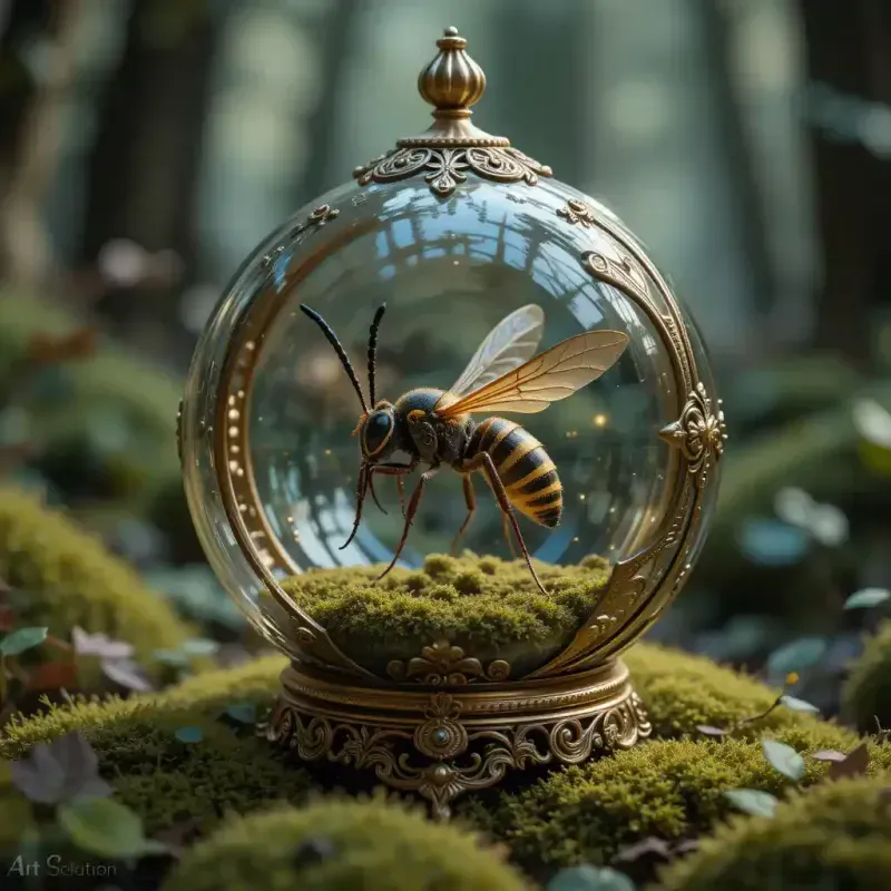 Fantasy Insects Encased In Glass Orbs ChatGPT Image Prompt | PromptBase