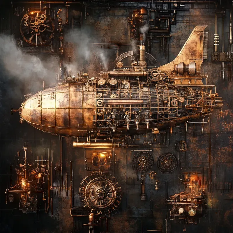 Steampunk Adventure Wall Art Midjourney Prompt | PromptBase