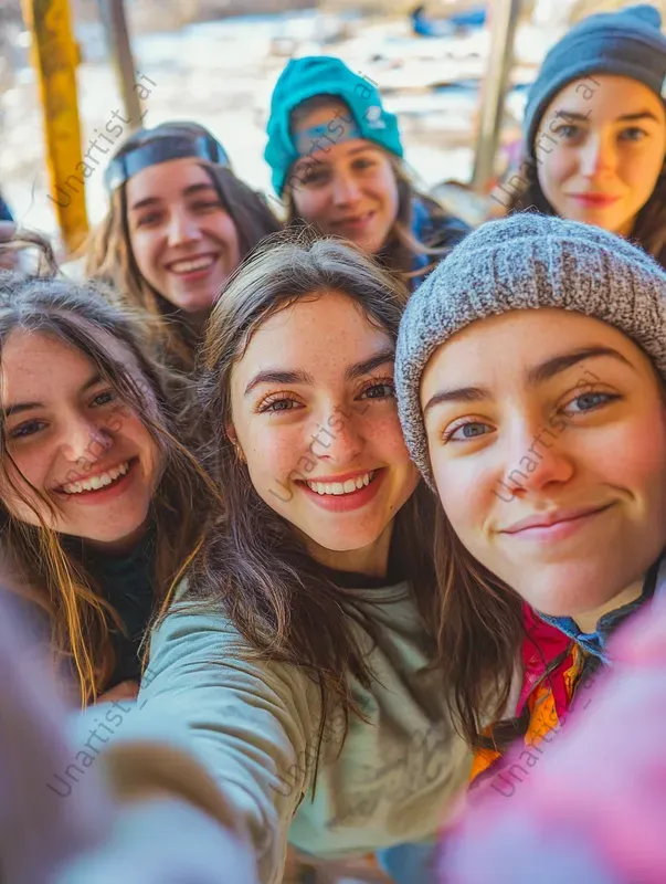 Realistic Group Selfie Photos Midjourney Prompt | PromptBase