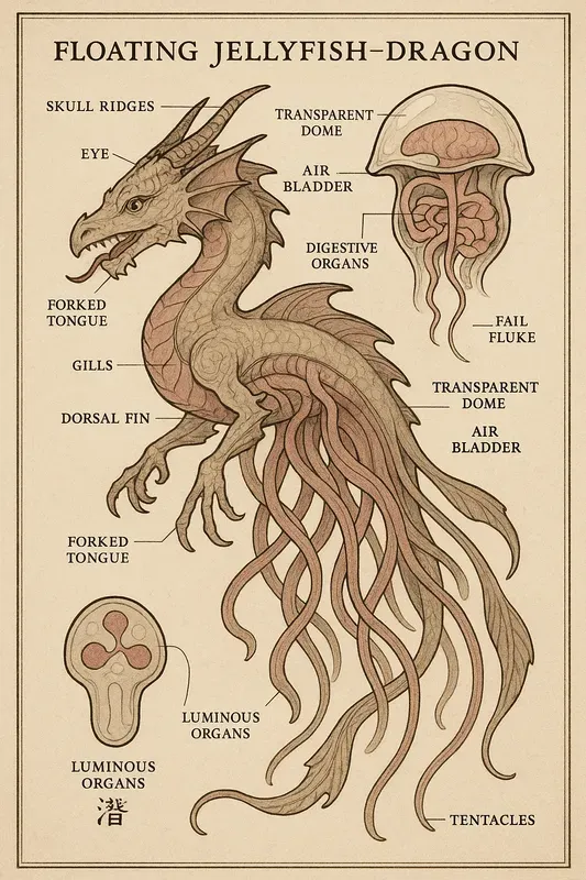 Fantasy Creature Anatomy Posters ChatGPT Image Prompt | PromptBase