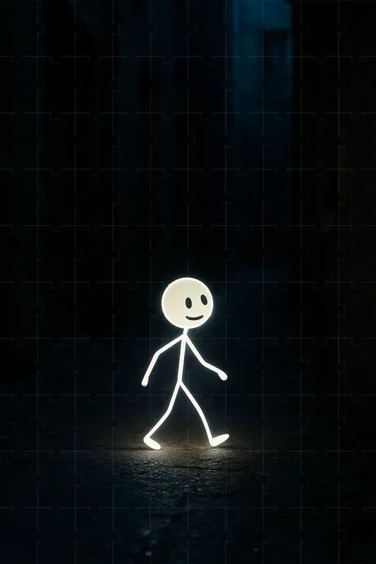 Glowing Stick Figures ChatGPT Image Prompt | PromptBase