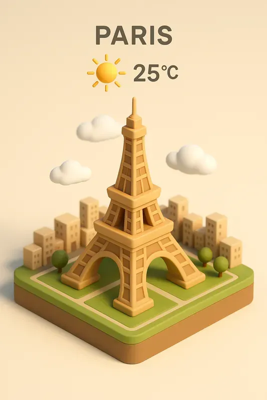 City Models 3D Weather Maps ChatGPT Image Prompt | PromptBase