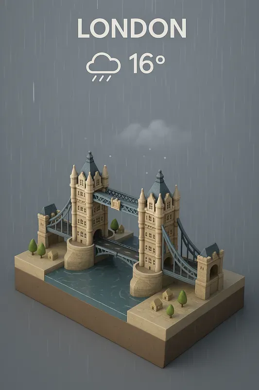 City Models 3D Weather Maps ChatGPT Image Prompt | PromptBase