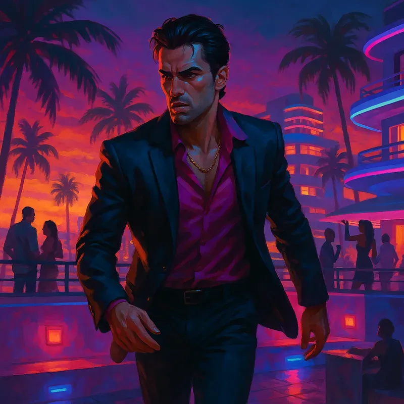 Cinematic Vice City Scenes ChatGPT Image Prompt | PromptBase