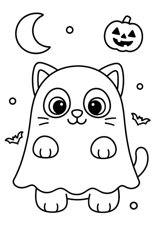 Cute Halloween Animals Coloring Pages ChatGPT Image Prompt | PromptBase