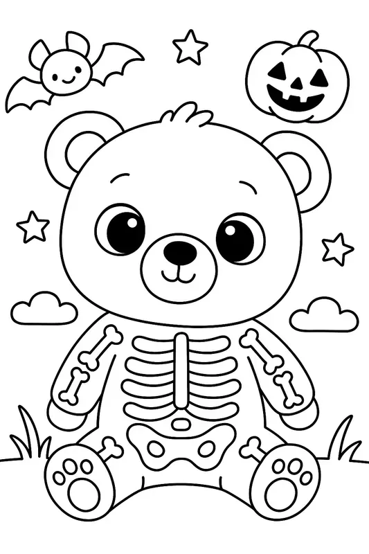Cute Halloween Animals Coloring Pages ChatGPT Image Prompt | PromptBase