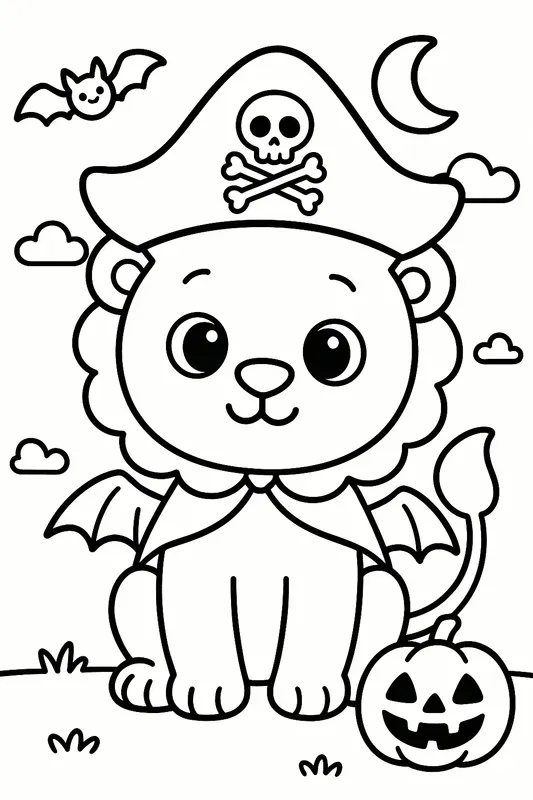 Cute Halloween Animals Coloring Pages ChatGPT Image Prompt | PromptBase