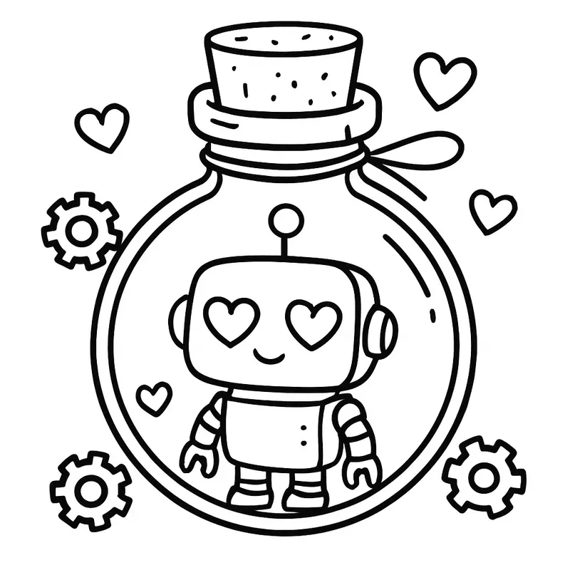 Cute Magic Potion Jar Coloring Pages ChatGPT Image Prompt | PromptBase