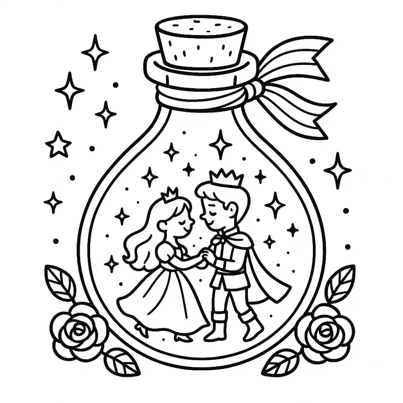 Cute Magic Potion Jar Coloring Pages ChatGPT Image Prompt | PromptBase