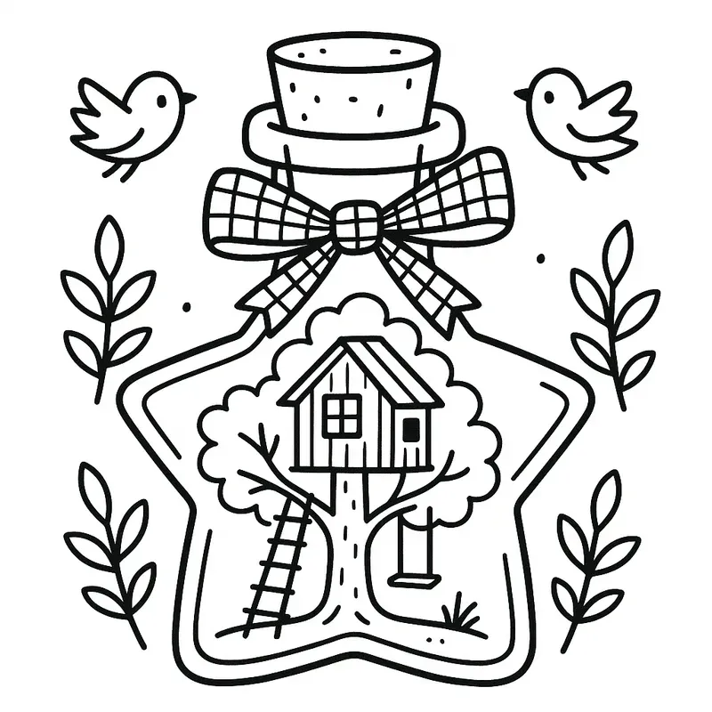 Cute Magic Potion Jar Coloring Pages ChatGPT Image Prompt | PromptBase
