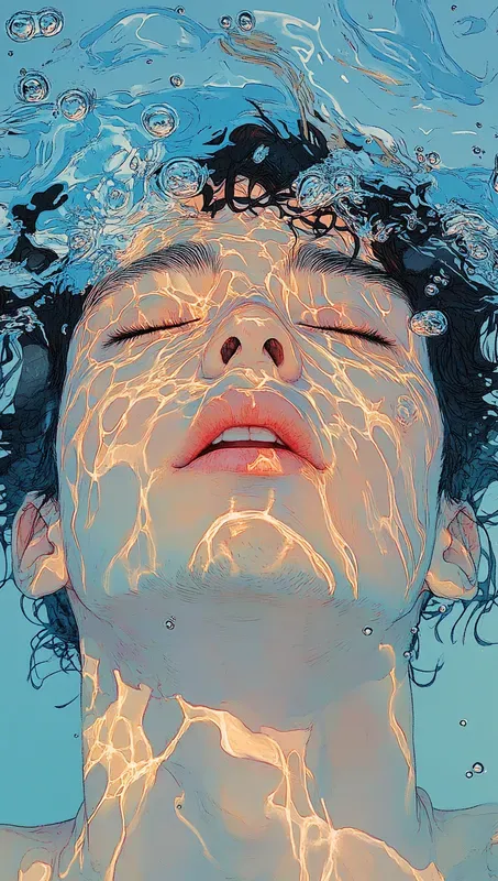 Surreal Water Reflection Portraits Midjourney Prompt | PromptBase