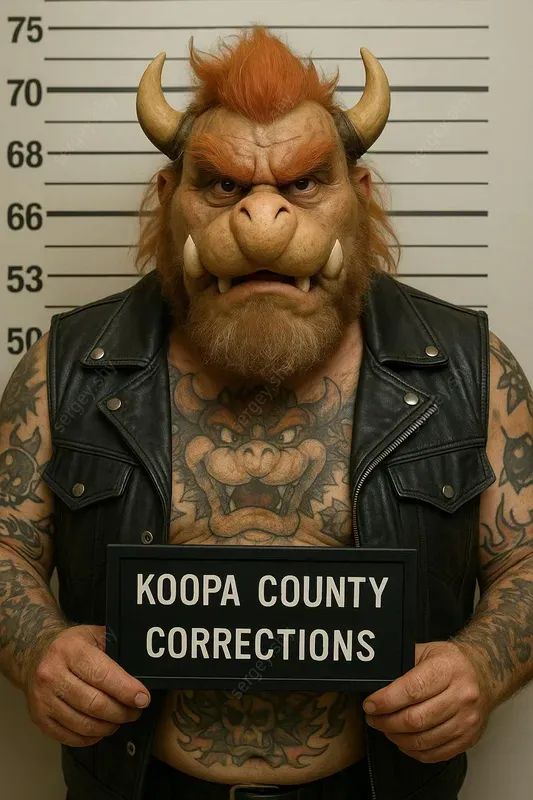Mugshot Style Real Icons Reimagined ChatGPT Image Prompt | PromptBase