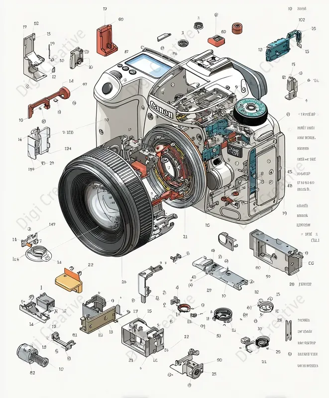 Exploded View Tech Diagrams Midjourney Prompt | PromptBase