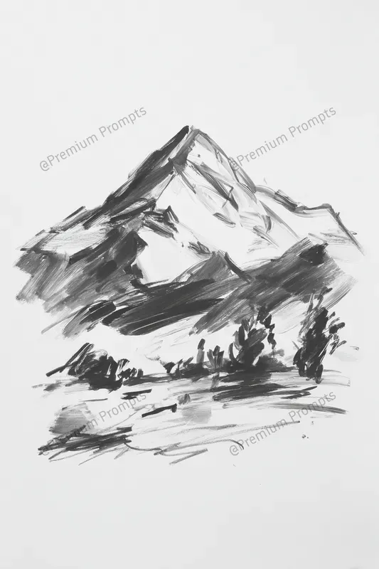 Minimal Oil Brushstroke Artistic Sketches Midjourney Prompt | PromptBase