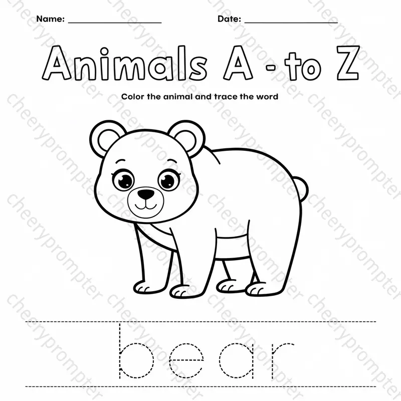 Alphabet Tracing Worksheets For Kids Ideogram Prompt | PromptBase