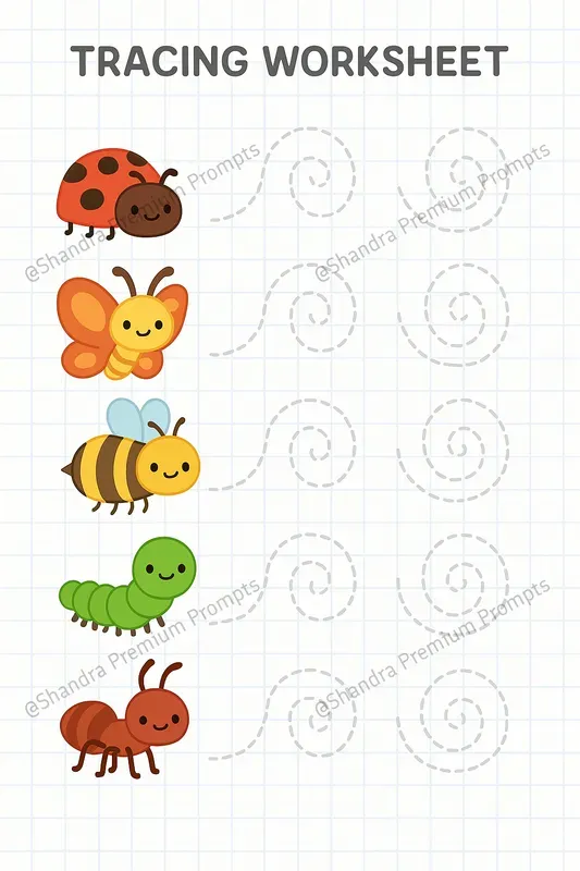 Simple Tracing Worksheets For Preschool ChatGPT Image Prompt | PromptBase