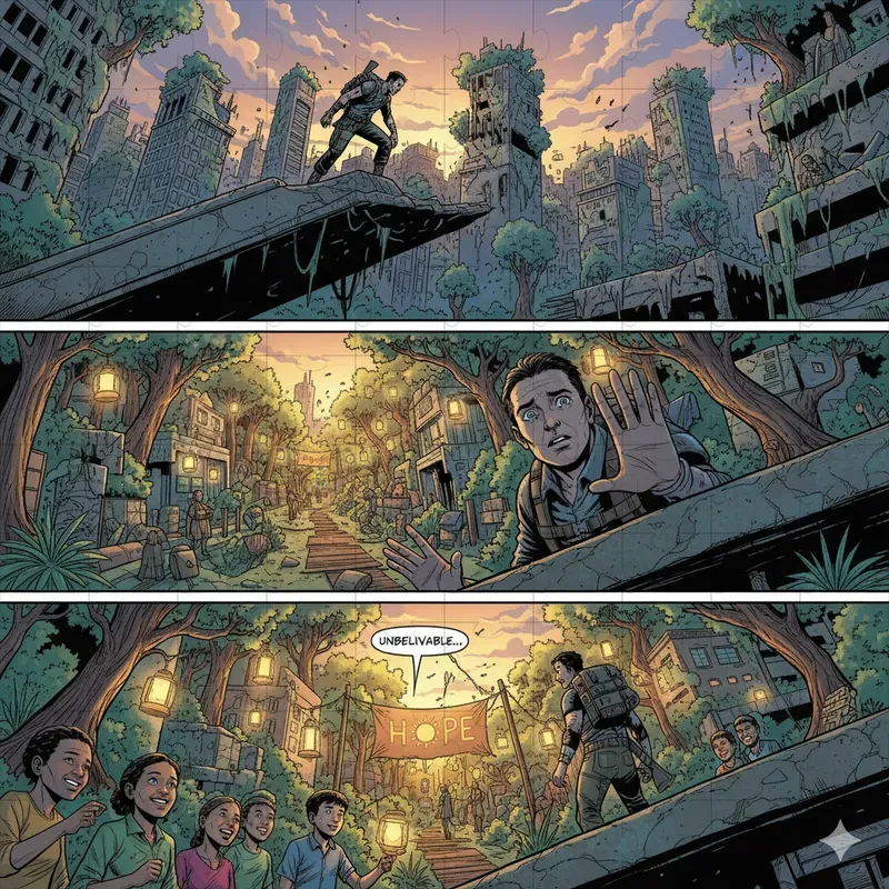 Comic Book Story Panel Architects Gemini Image Prompt | PromptBase