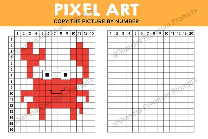Pixel Art Grid Activities For Kids ChatGPT Image Prompt | PromptBase