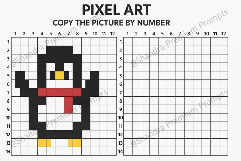 Pixel Art Grid Activities For Kids ChatGPT Image Prompt | PromptBase