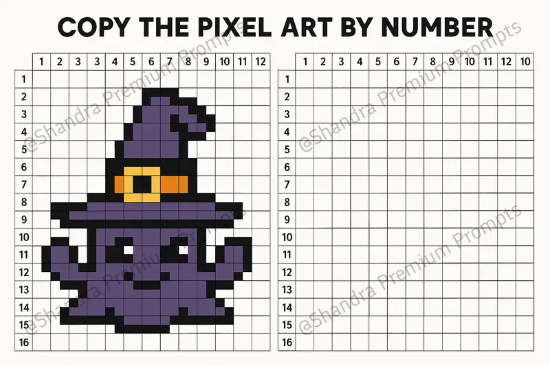 Pixel Art Grid Activities For Kids ChatGPT Image Prompt | PromptBase