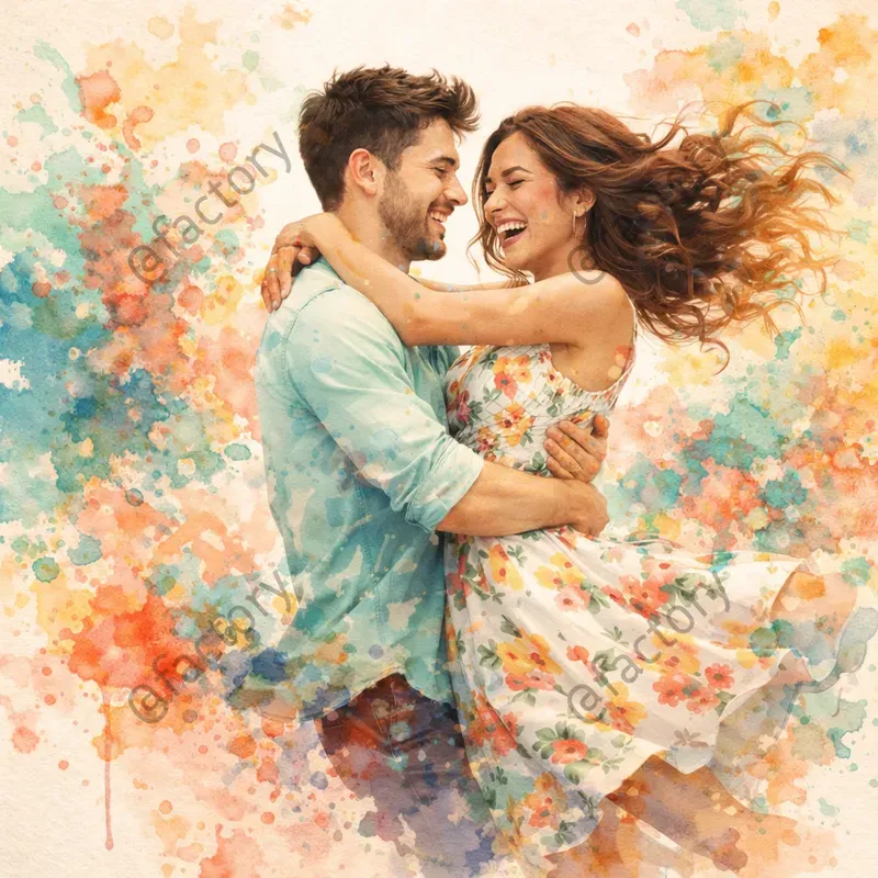 Eternal Love Cinematic Watercolor Couples ChatGPT Image Prompt | PromptBase