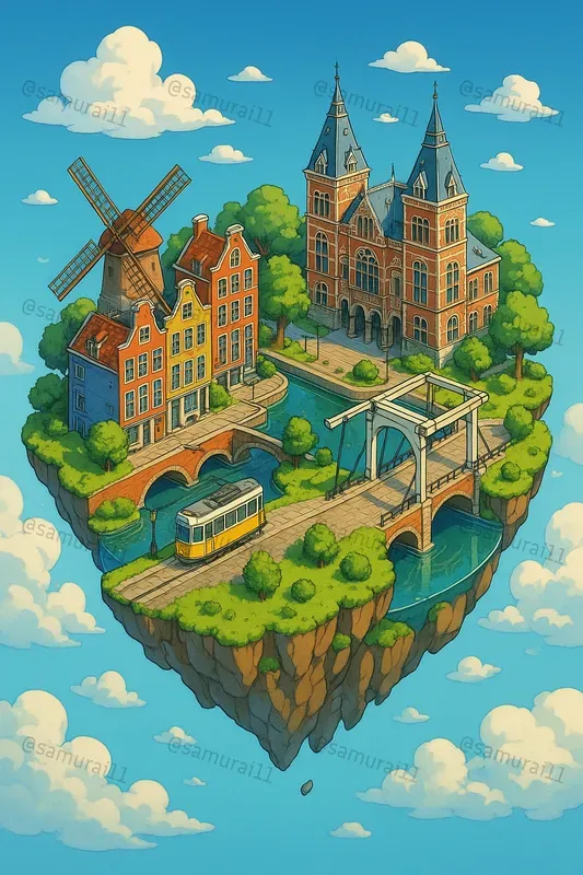 Urban Floating City Wallpaper Posters ChatGPT Image Prompt | PromptBase