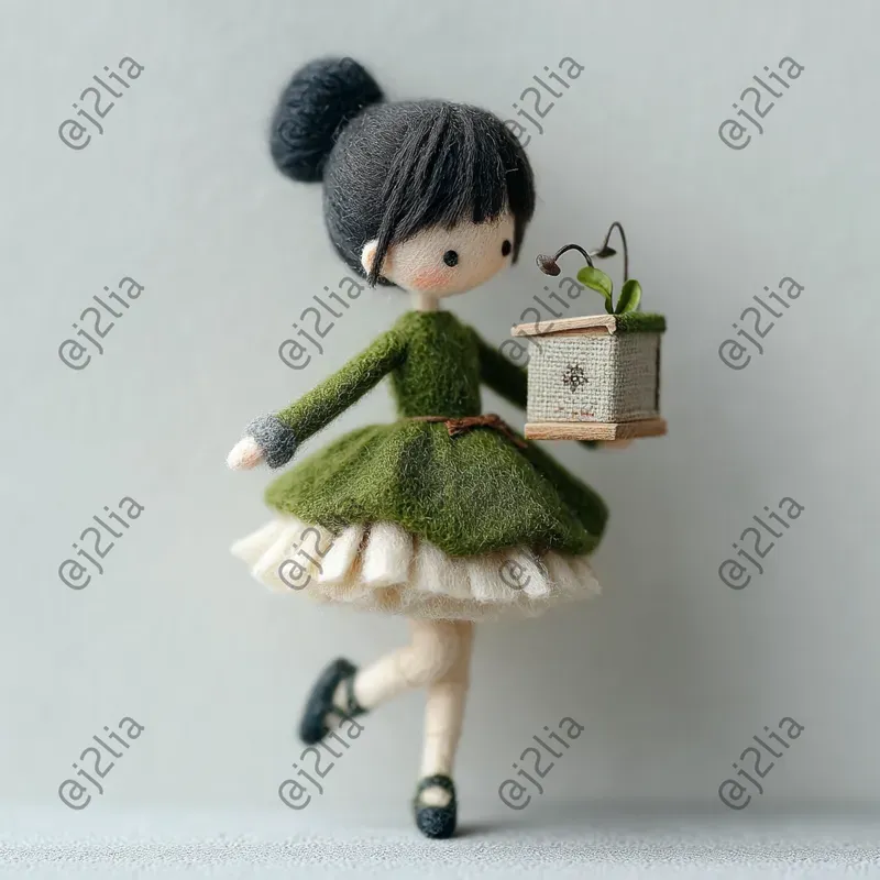Felted Wool Dioramas With Emerald Accents Midjourney Prompt | PromptBase