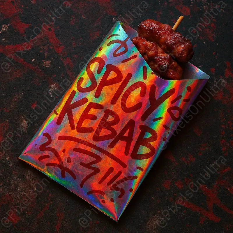 Cyberpunk Street Food Wrapper Mockups ChatGPT Image Prompt | PromptBase