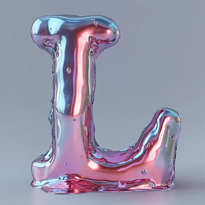 3D Melted Iridescent Letters Midjourney Prompt | PromptBase