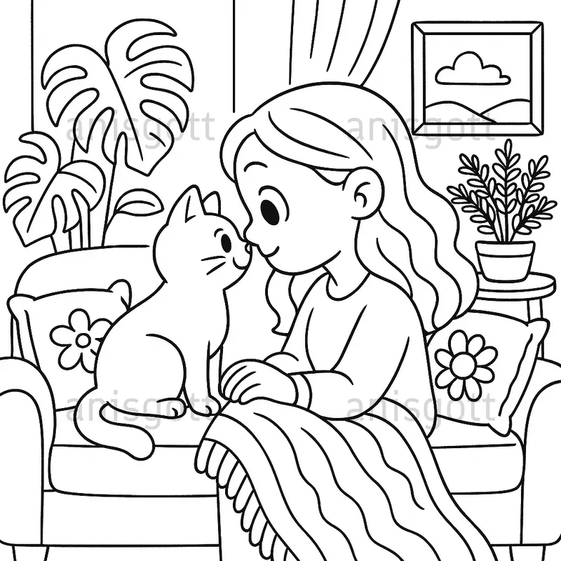 Cat Moments Coloring Pages [2025]